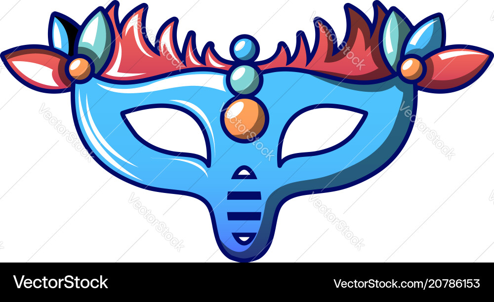 Small blue mask icon cartoon style Royalty Free Vector Image