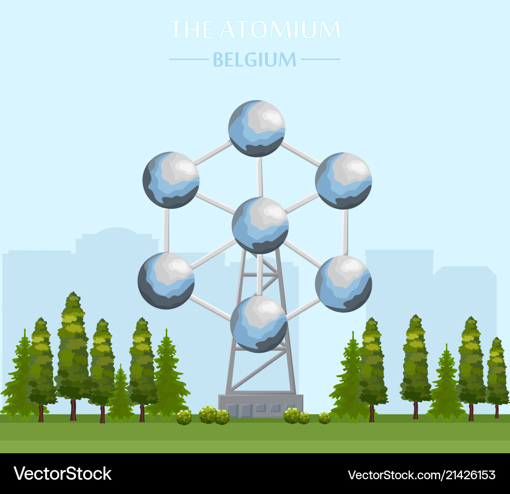 The atomium landmark building in brussels Vector Image