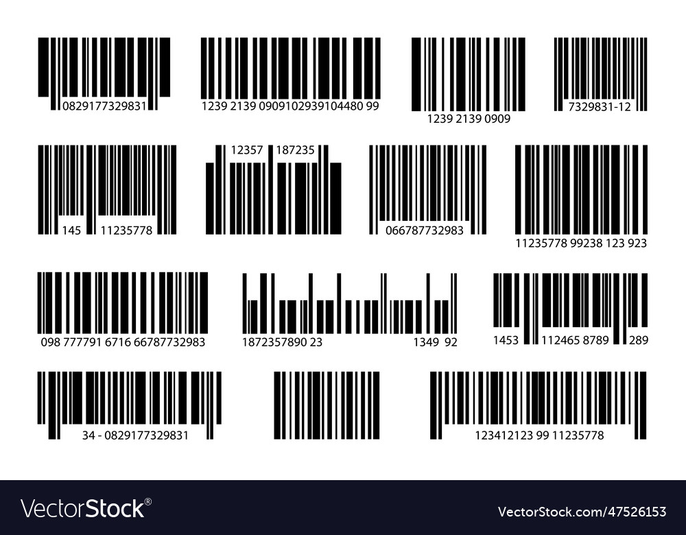 Various digital bar code set Royalty Free Vector Image