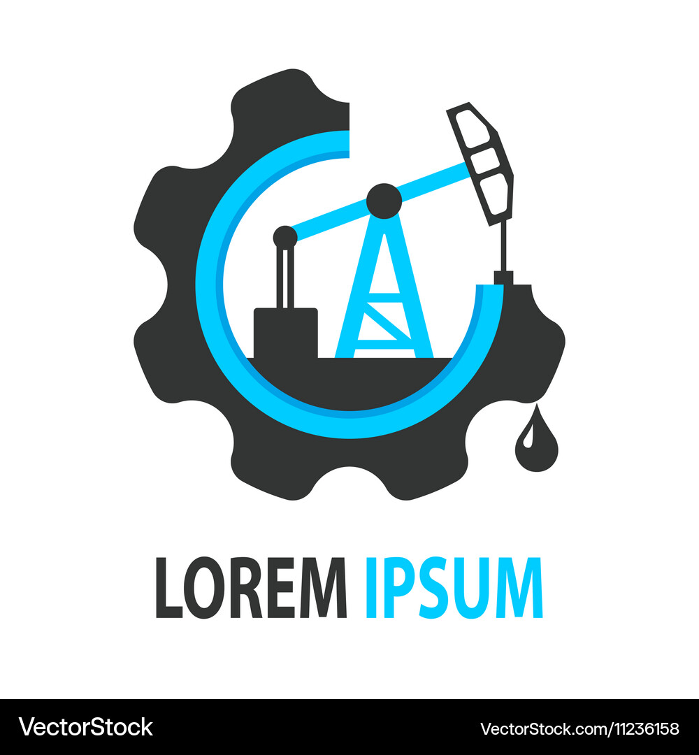 Blue oil company logo Royalty Free Vector Image