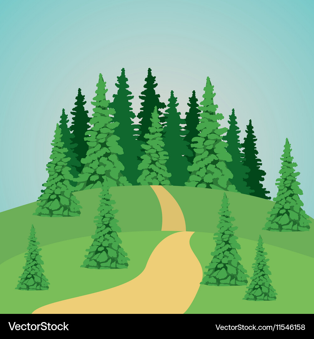 Colorful park landscape design Royalty Free Vector Image
