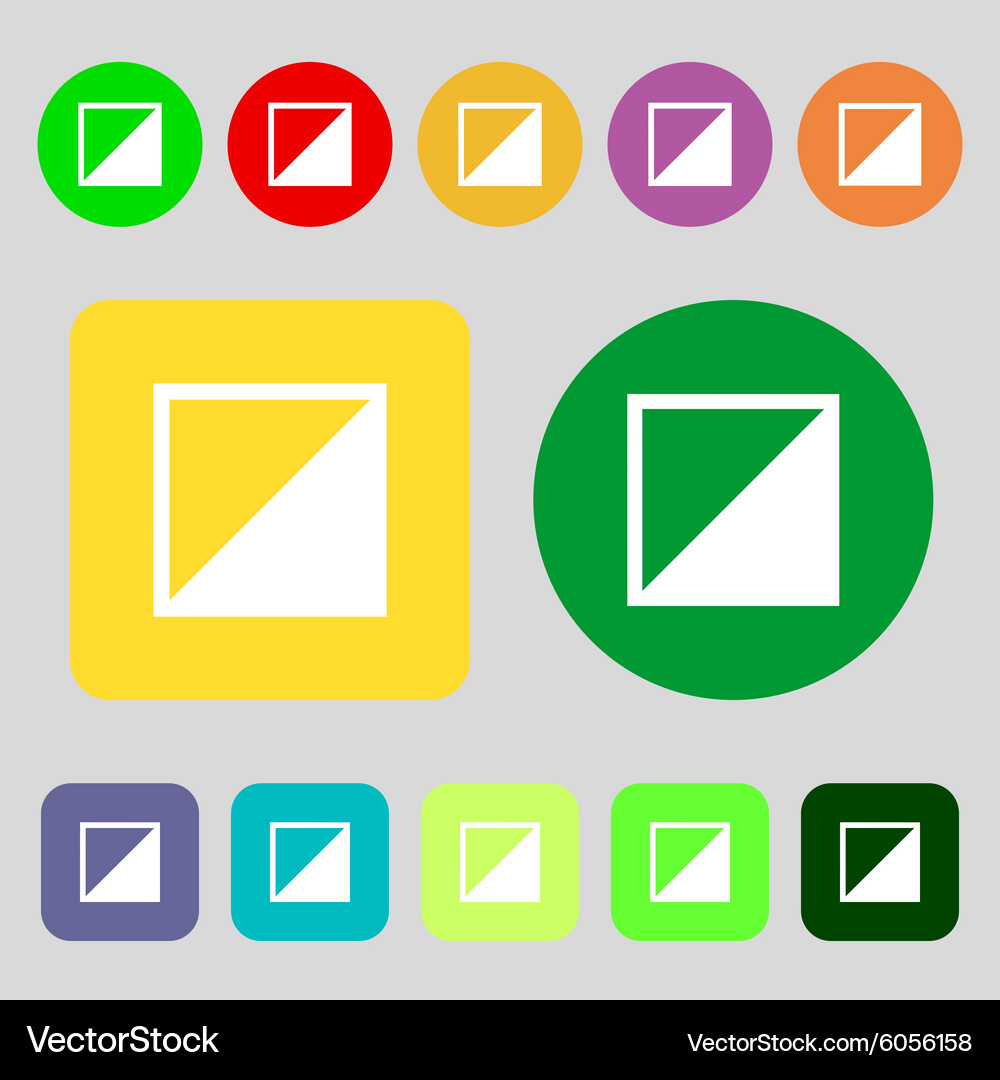 Contrast icon sign 12 colored buttons flat design Vector Image