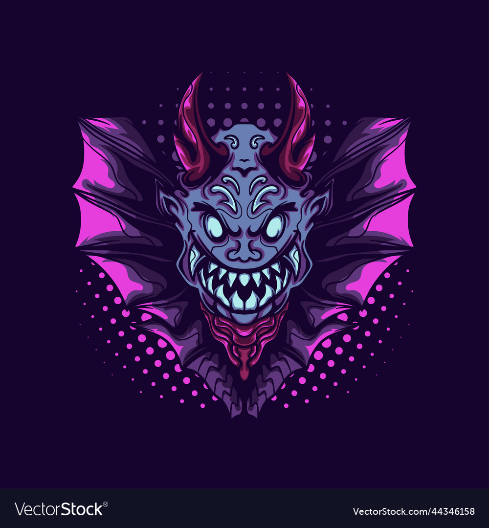 Devil vampire bat Royalty Free Vector Image - VectorStock