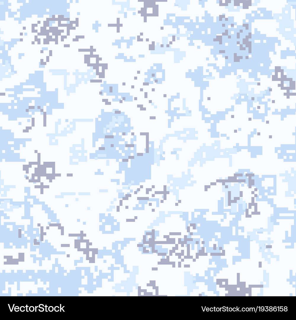 Seamless snow camouflage of pixel pattern Vector Image