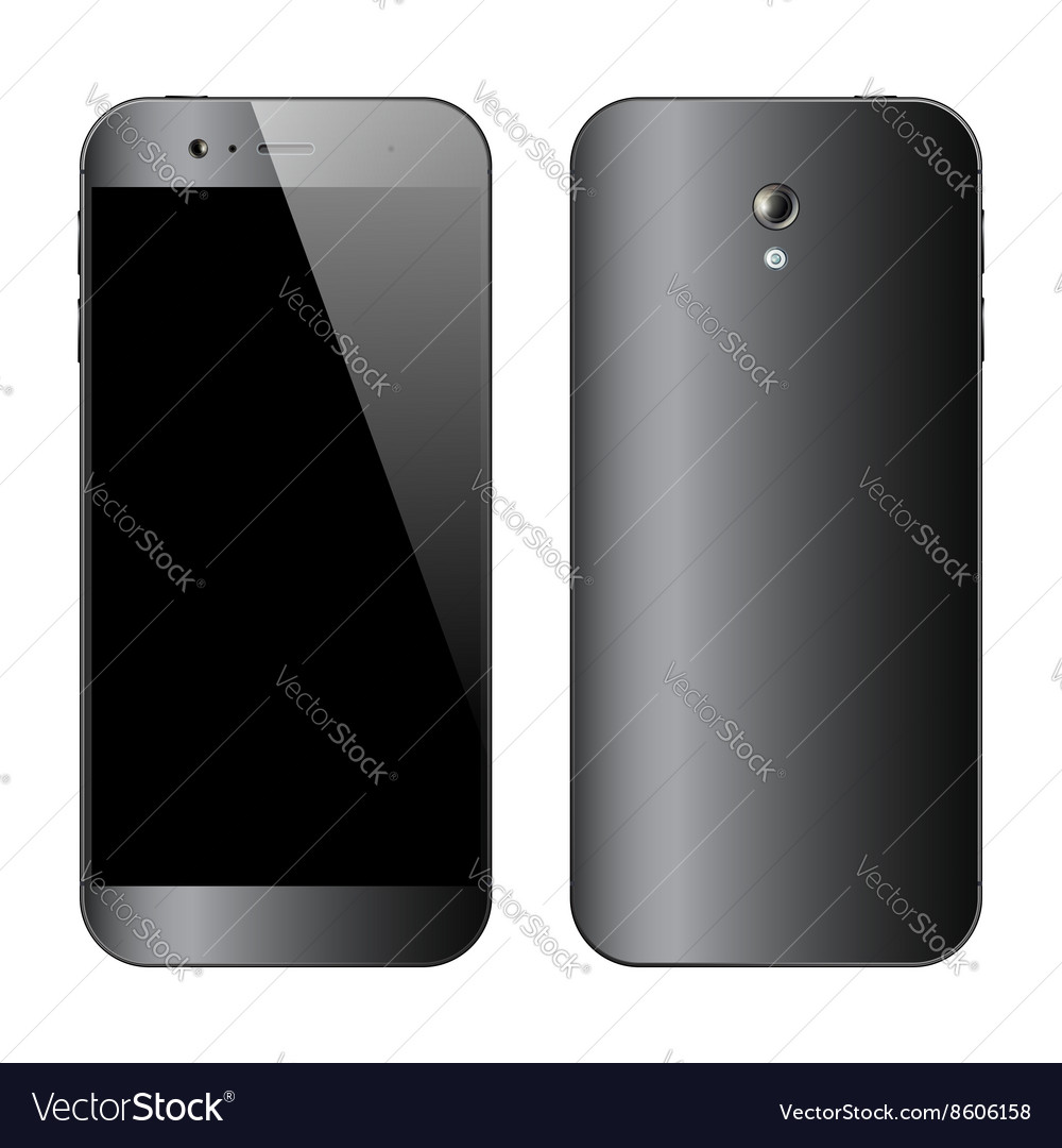Smartphones front back view Royalty Free Vector Image