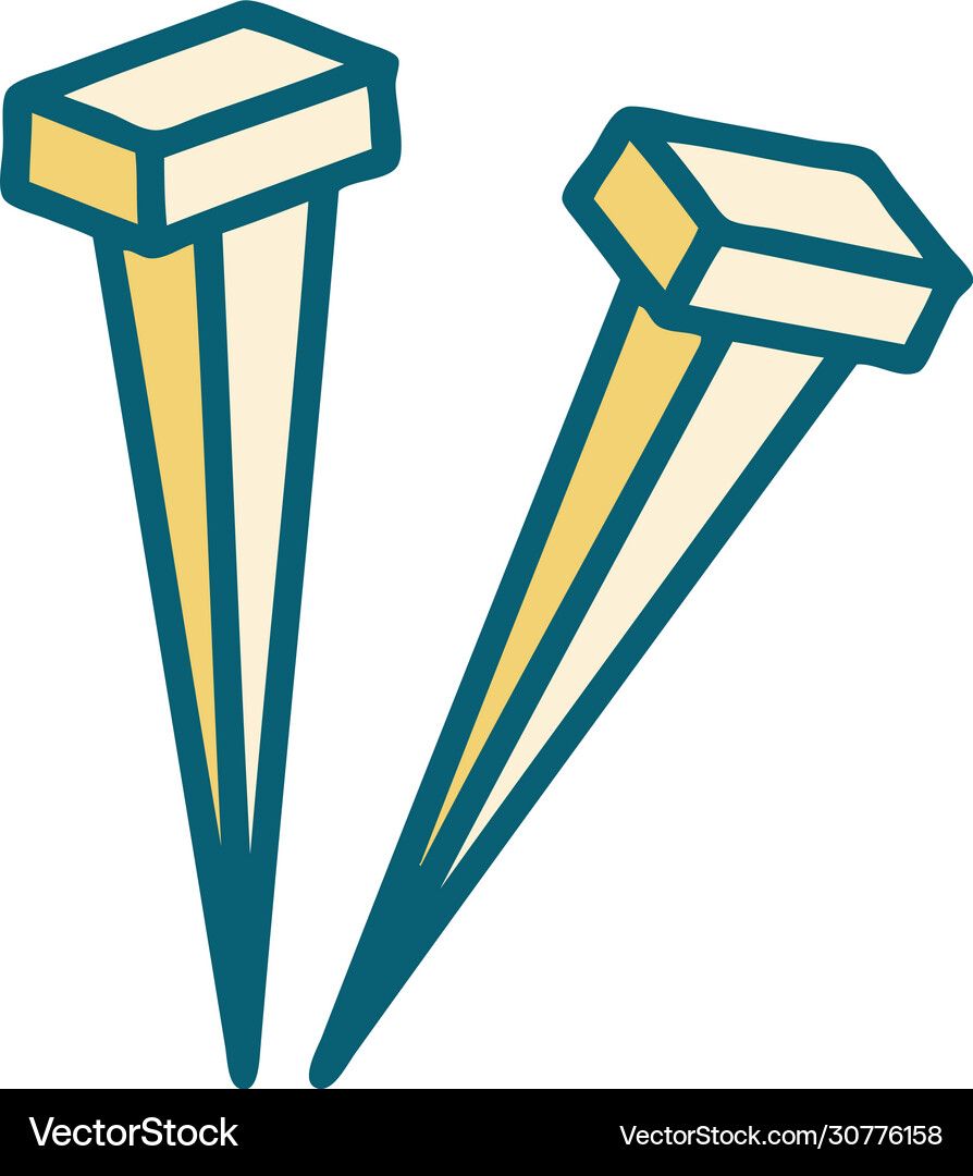 Tattoo style icon iron nail Royalty Free Vector Image