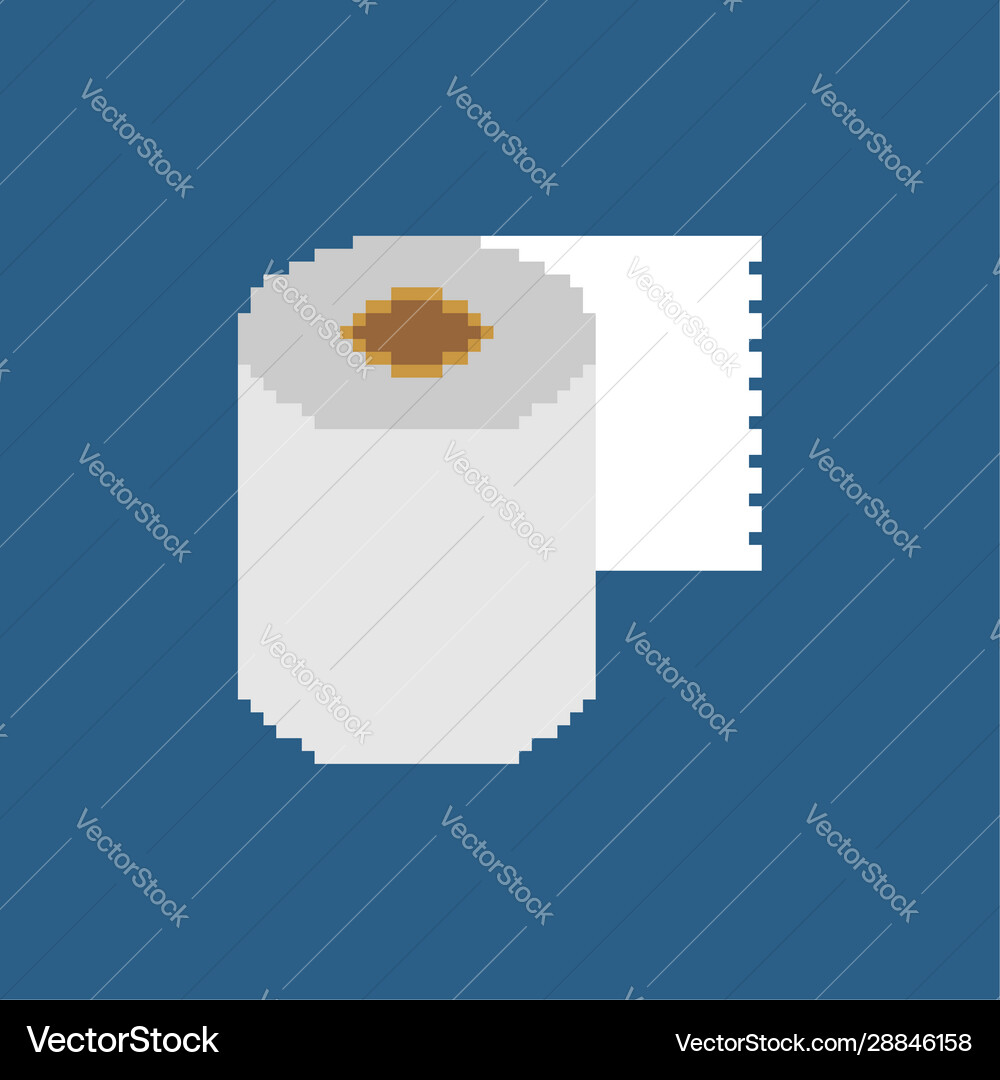Toilet paper pixel art roll 8 bit graphics Vector Image
