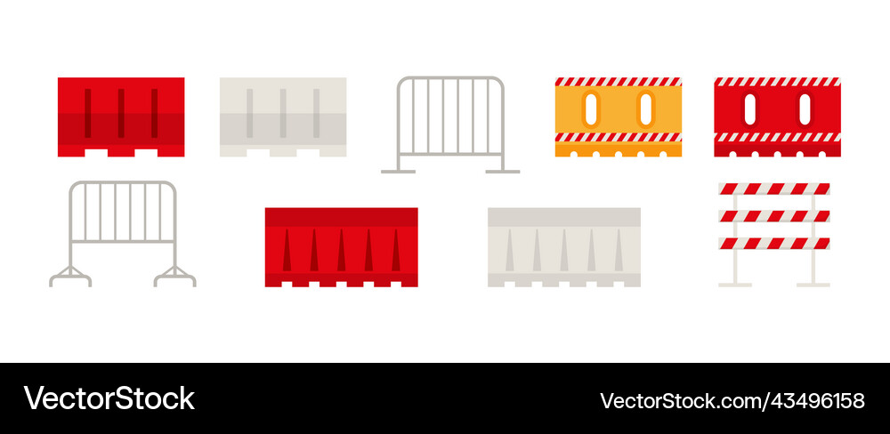 Traffic barrier fencing for road blocking flat Vector Image