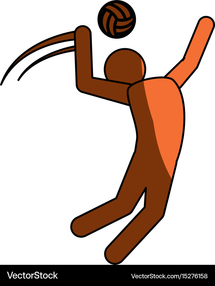 Volleyball player pictograph Royalty Free Vector Image