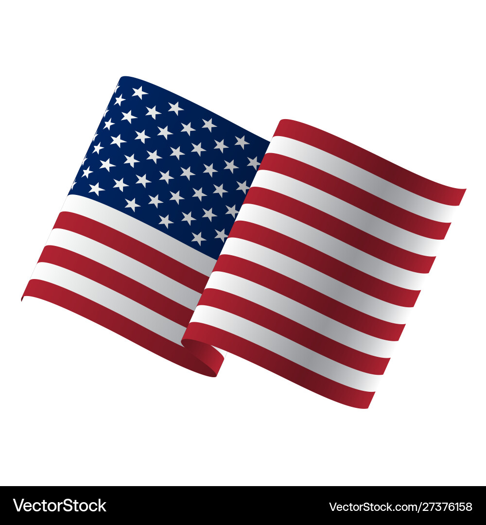 Waving flag united states Royalty Free Vector Image