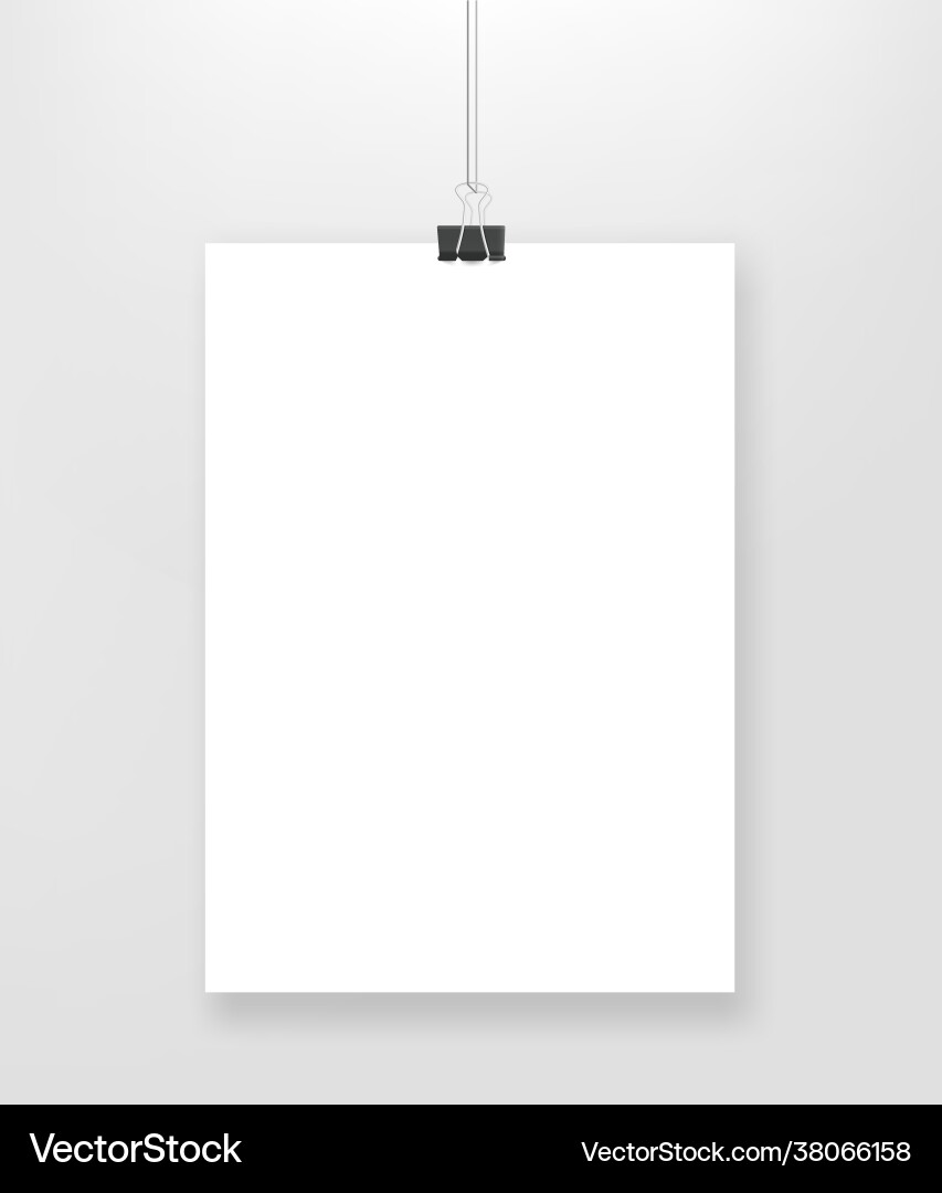 White blank paper list on a wall template Vector Image