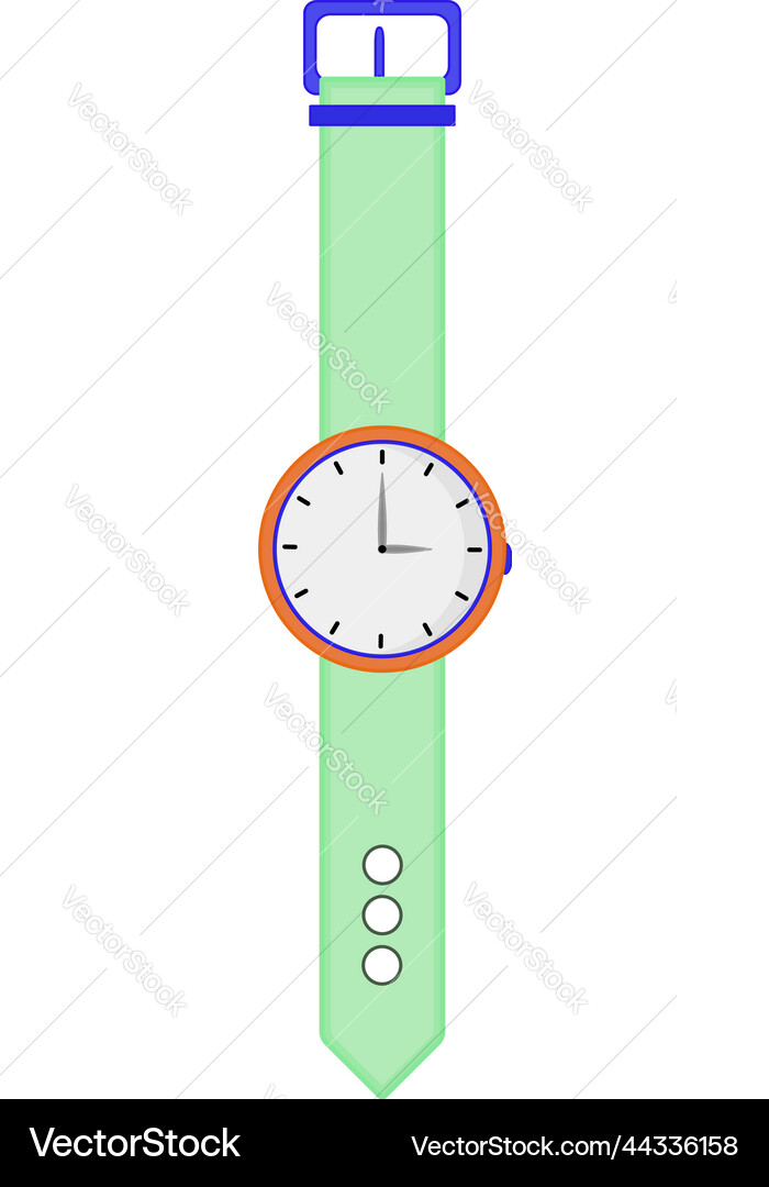 Wrist time watch on a white background Royalty Free Vector