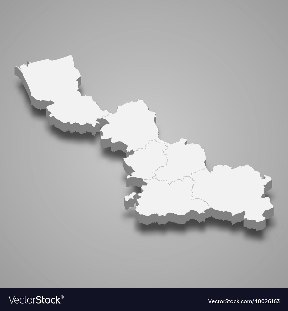 3d isometric map of nord is a department in france