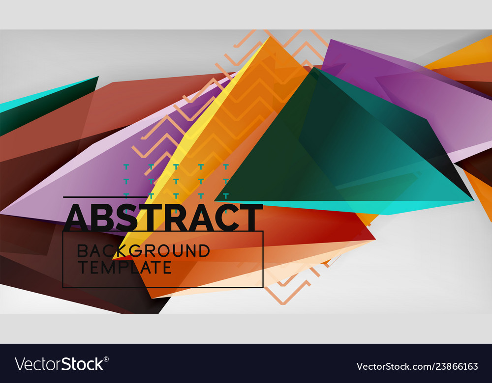 Abstract color triangles geometric background Vector Image