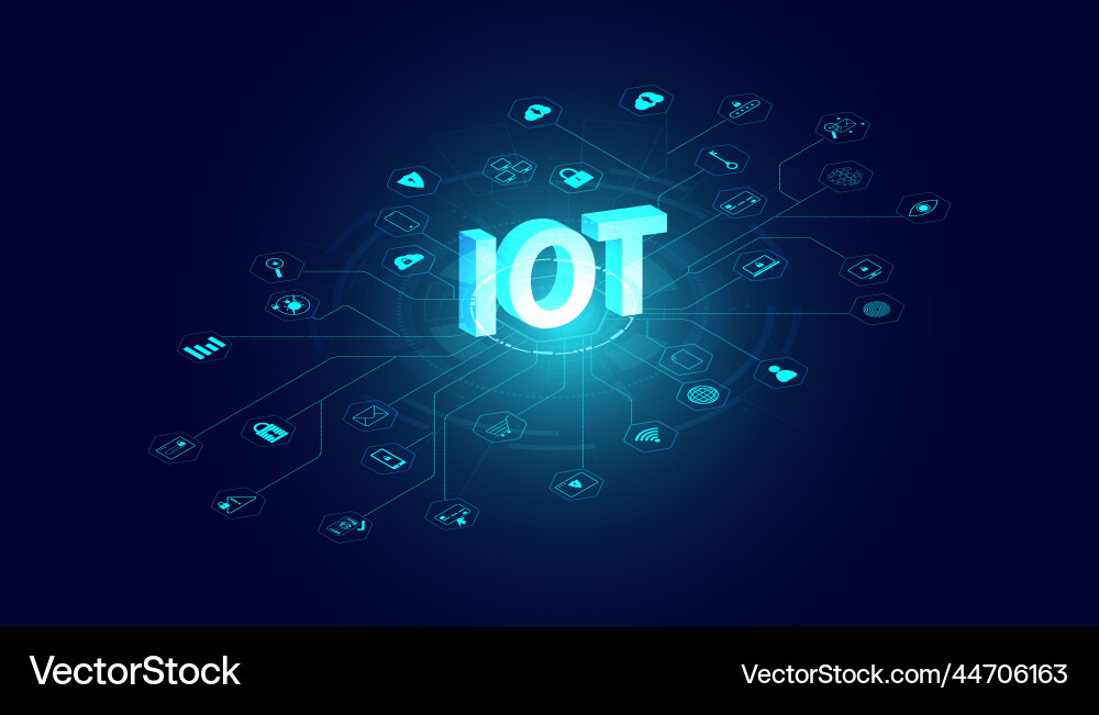 Abstract iot internet of things concepts Vector Image