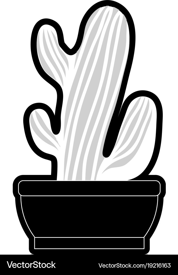 Cactus in potted Royalty Free Vector Image - VectorStock