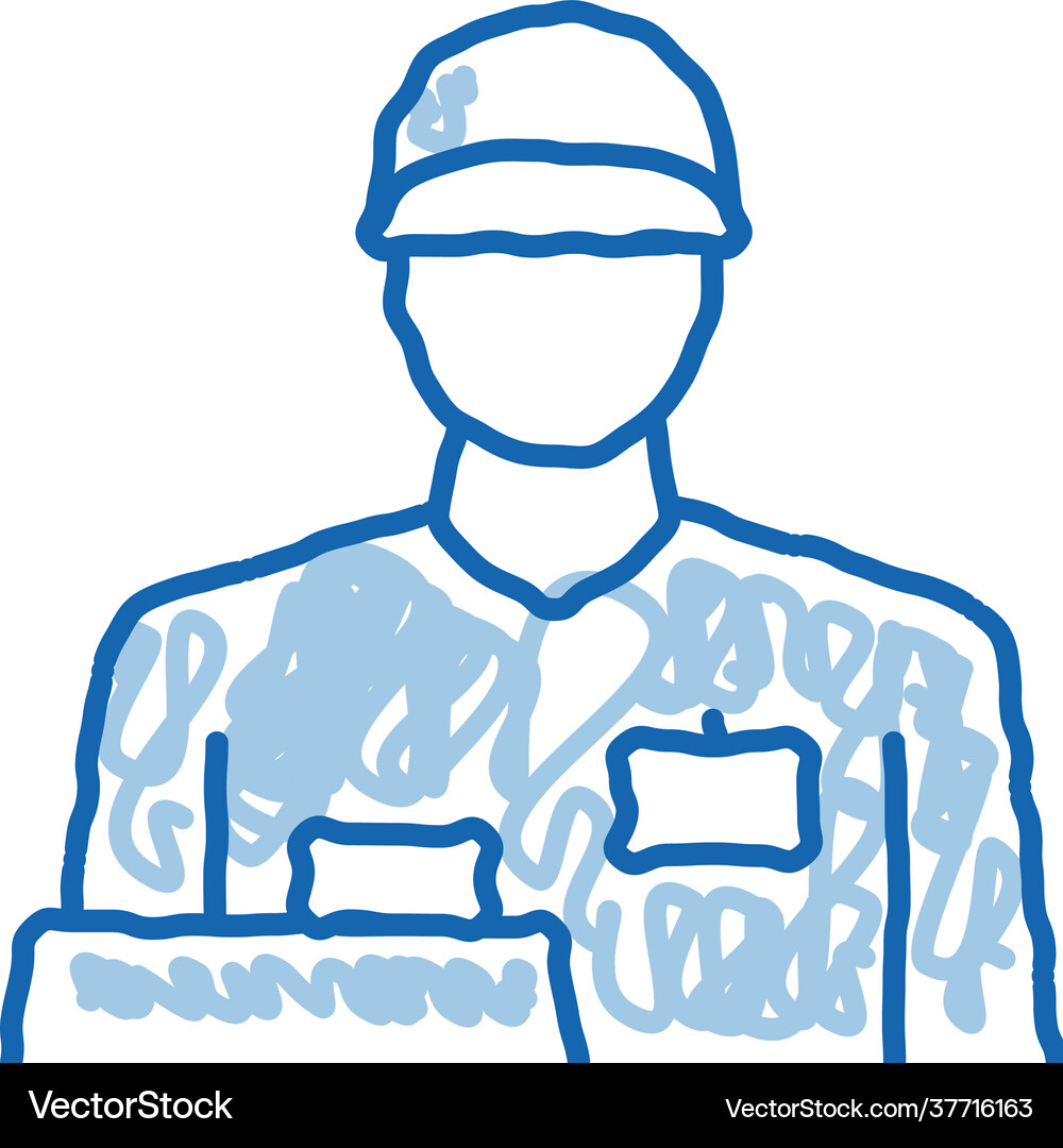 Cashier profession doodle icon hand drawn Vector Image
