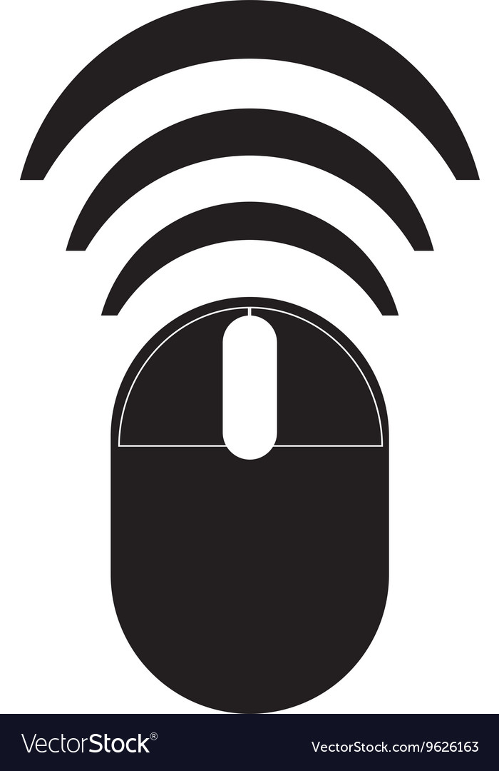 Computer mouse with waves icon Royalty Free Vector Image
