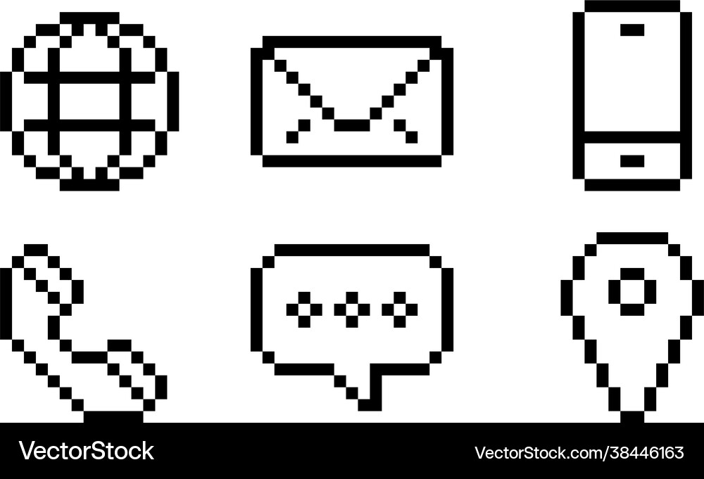 Contact us icon set communication symbol Vector Image