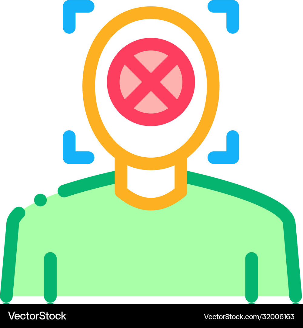 Deepfake human silhouette icon outline Royalty Free Vector