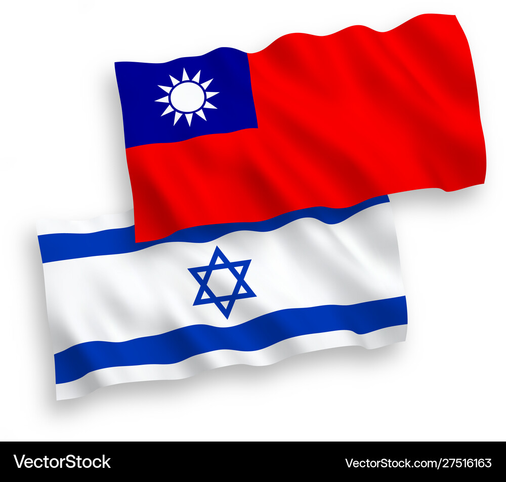 Flags taiwan and israel on a white background Vector Image
