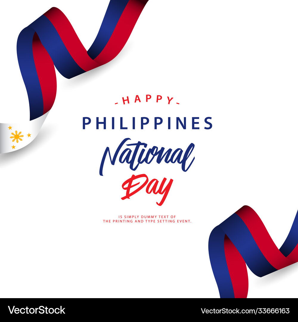 Happy philippines national day template design Vector Image