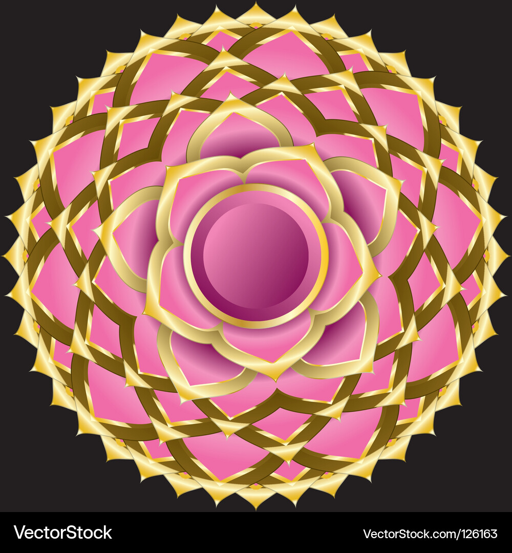 Hindu chakra sahasrara medallion Royalty Free Vector Image