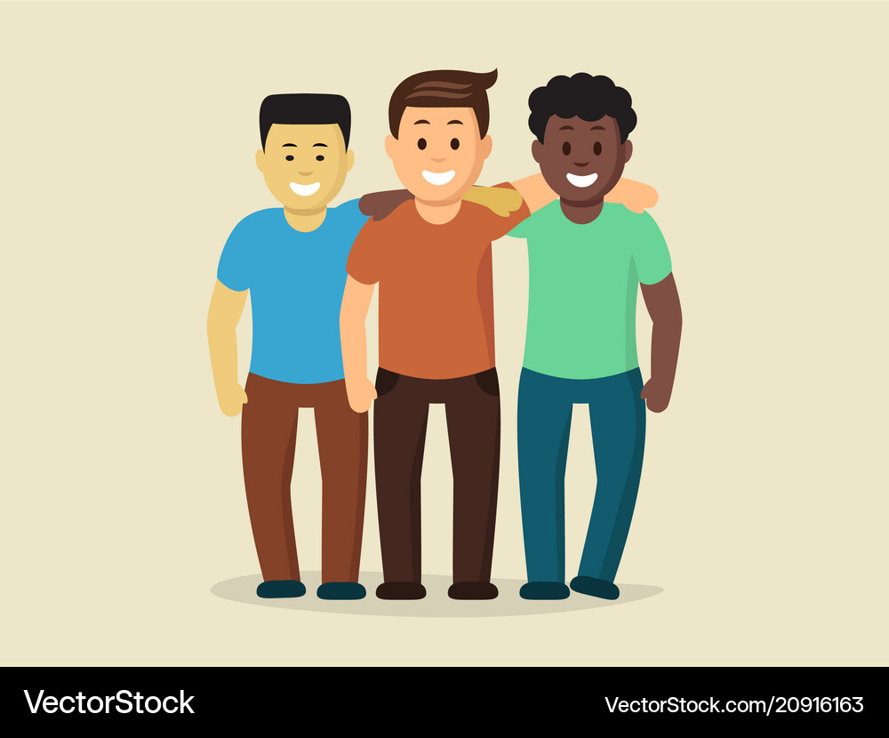 Three Friends Hugging Clipart