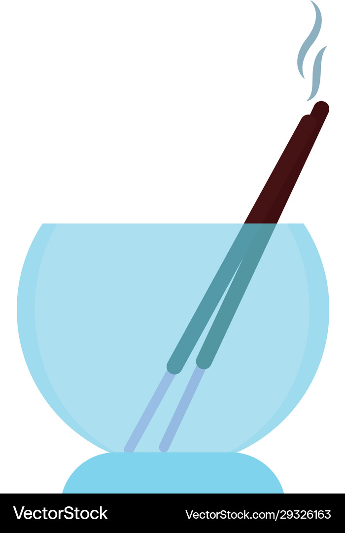 Incense candles inside glass bowl design Vector Image