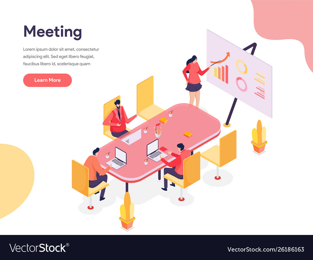 Meeting room isometric concept isometric design Vector Image Meeting room isometric concept isometric design Vector Image