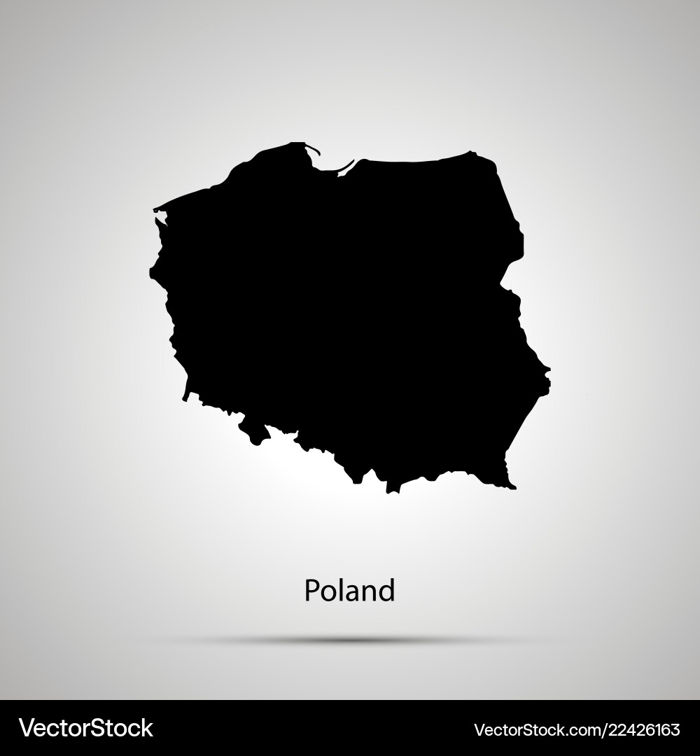 Poland country map simple black silhouette Vector Image