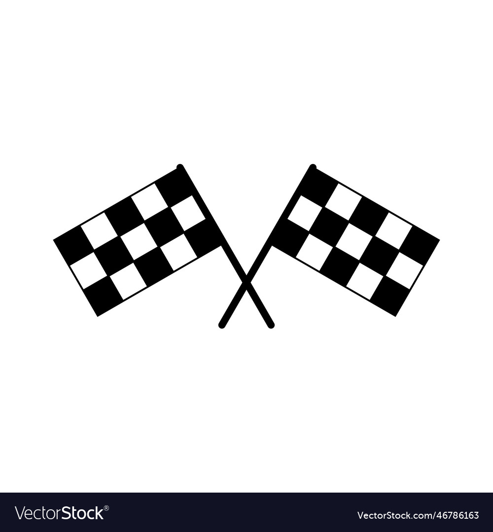 Racing Flag Icon Race Flag Iconcheckered Racing Vector Image