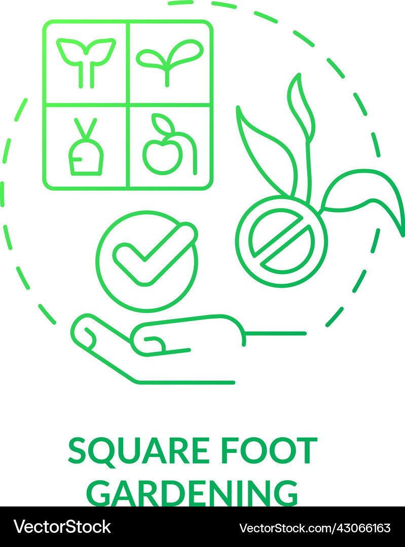 Square foot gardening green gradient concept icon Vector Image