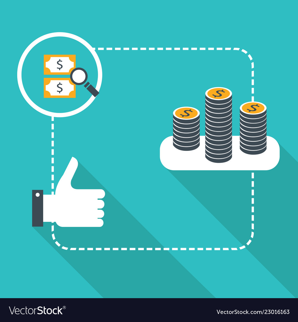Thumbs up icon modern flat design profit Vector Image Thumbs up icon modern flat design profit Vector Image