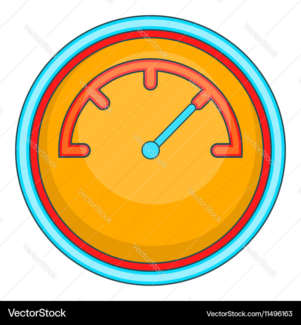 Yellow speedometer icon cartoon style Royalty Free Vector