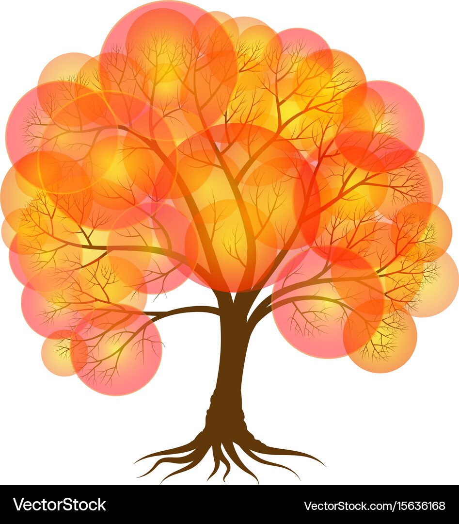 Abstract tree covered with autumn foliage in the Vector Image