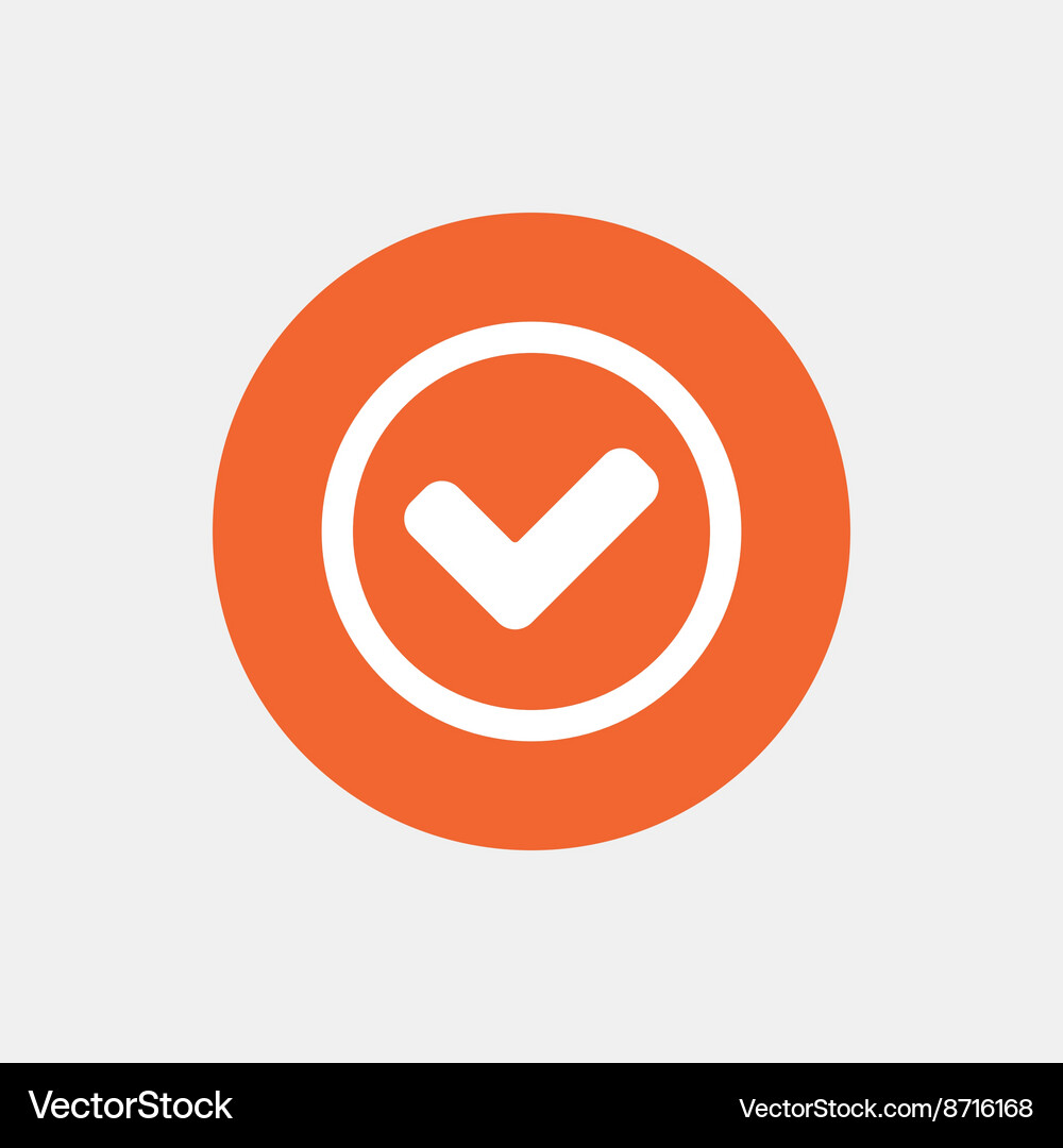 Check mark sign icon yes circle symbol Royalty Free Vector