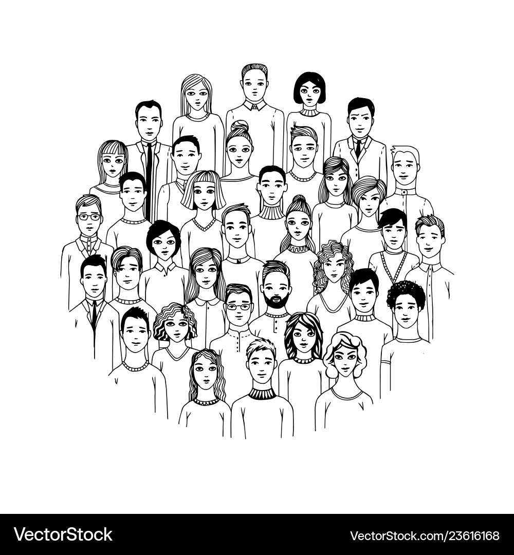 Crowd of abstract people Royalty Free Vector Image