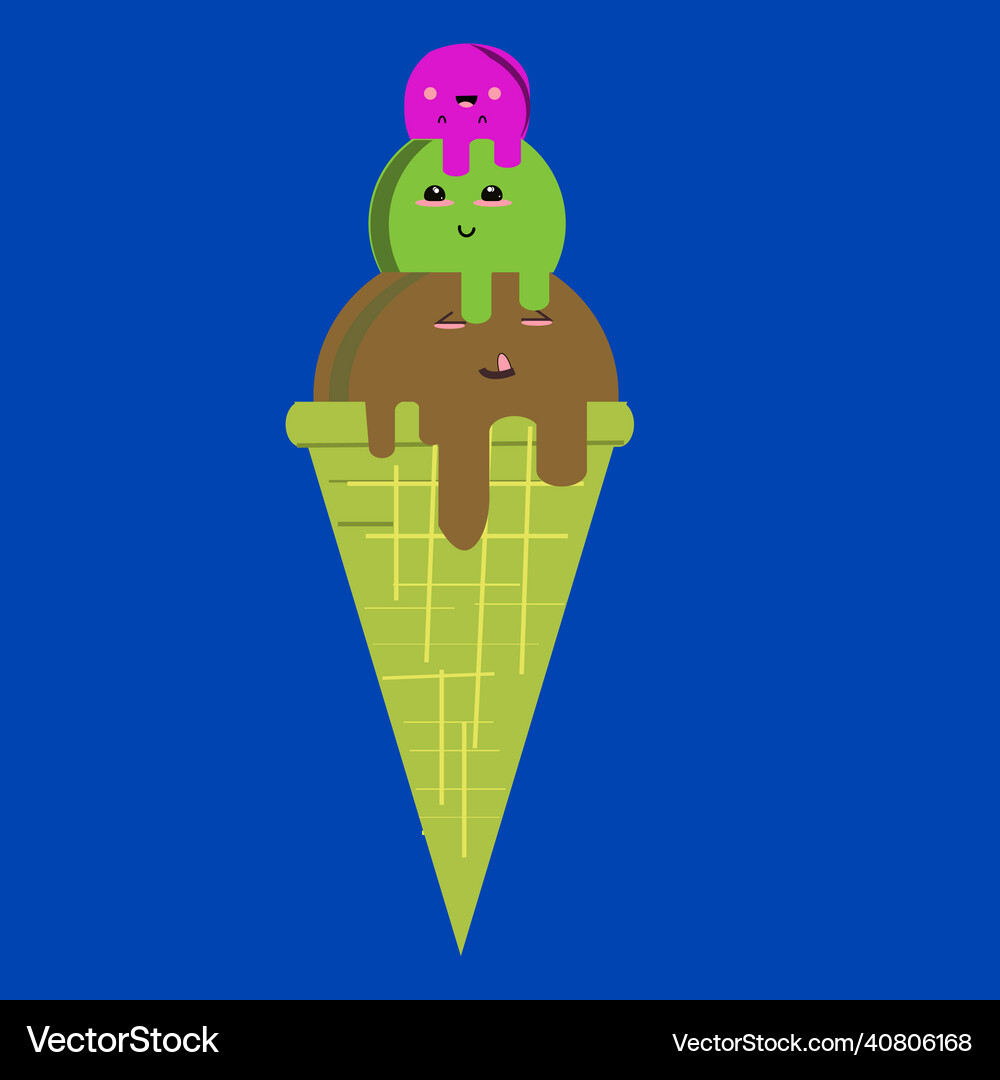 Cute ice cream slogan party Royalty Free Vector Image