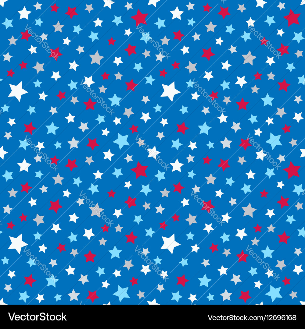 Cute pattern for kids - bright stars on clear sky Vector Image