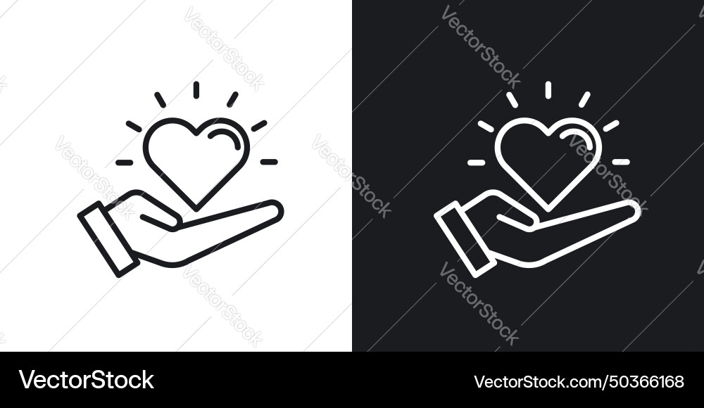 Empathy icon set courtesy heart hand logo symbol Vector Image