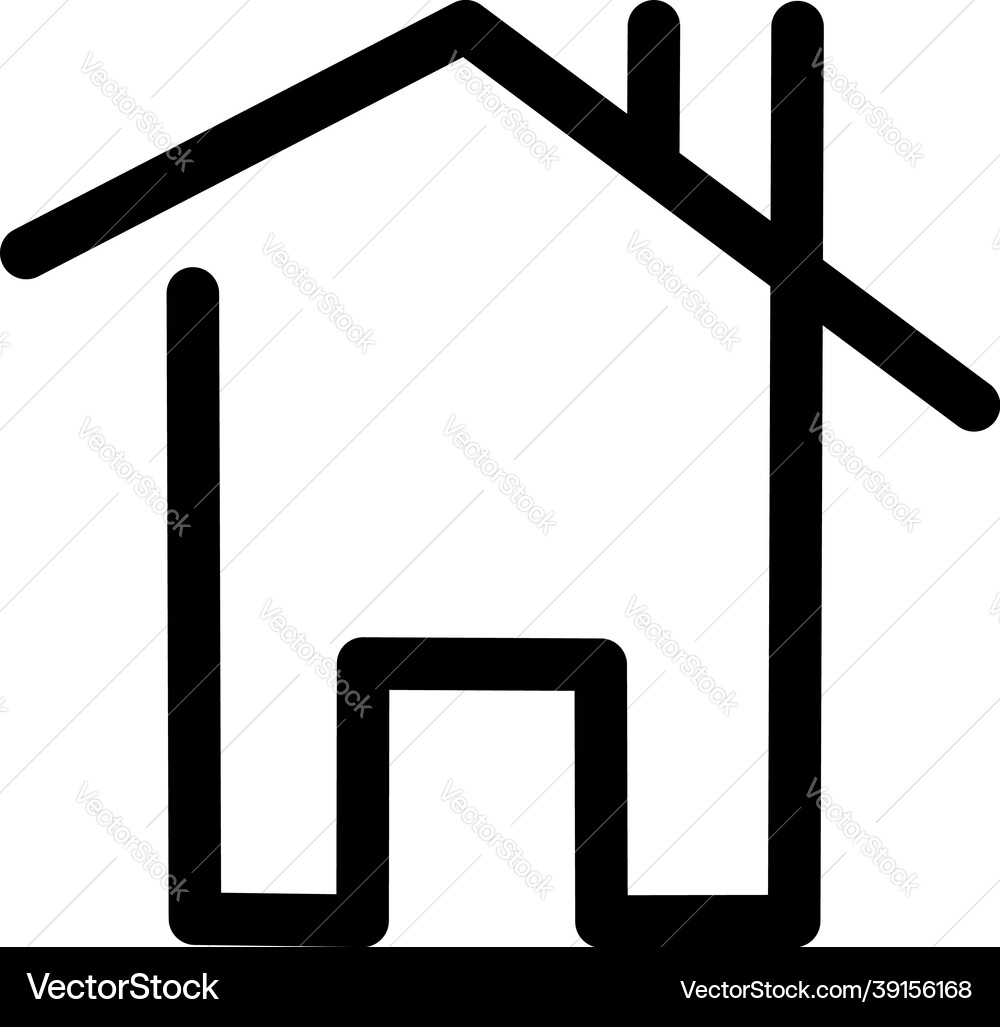 House with no windows icon on white background Vector Image