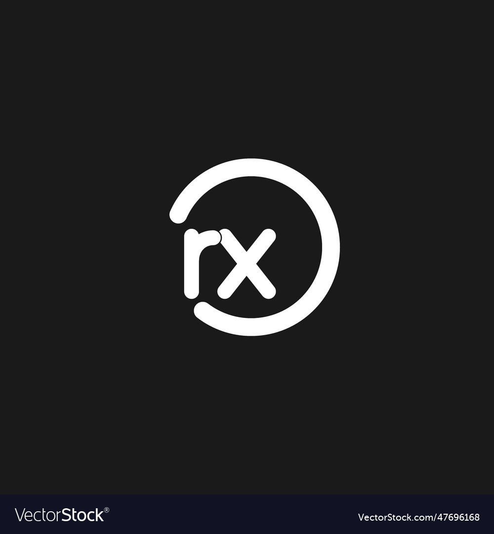 Initials rx logo monogram with simple circles Vector Image