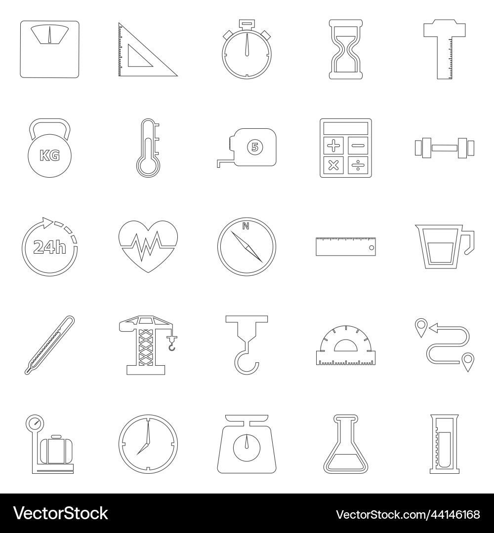 Measuring line icons on white background Vector Image