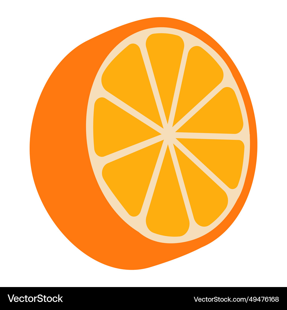 Orange cut from simple shapes isolated on white Vector Image