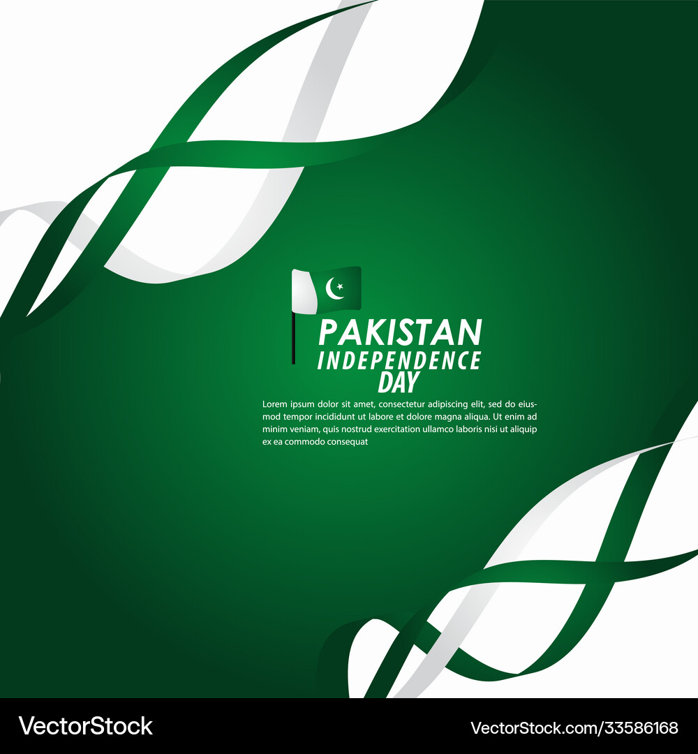 Pakistan independence day celebration template Vector Image