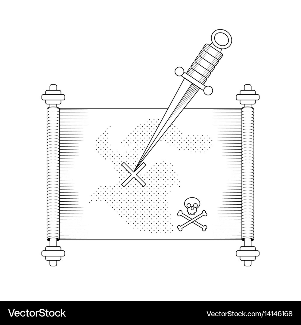 Pirate treasure map Royalty Free Vector Image - VectorStock