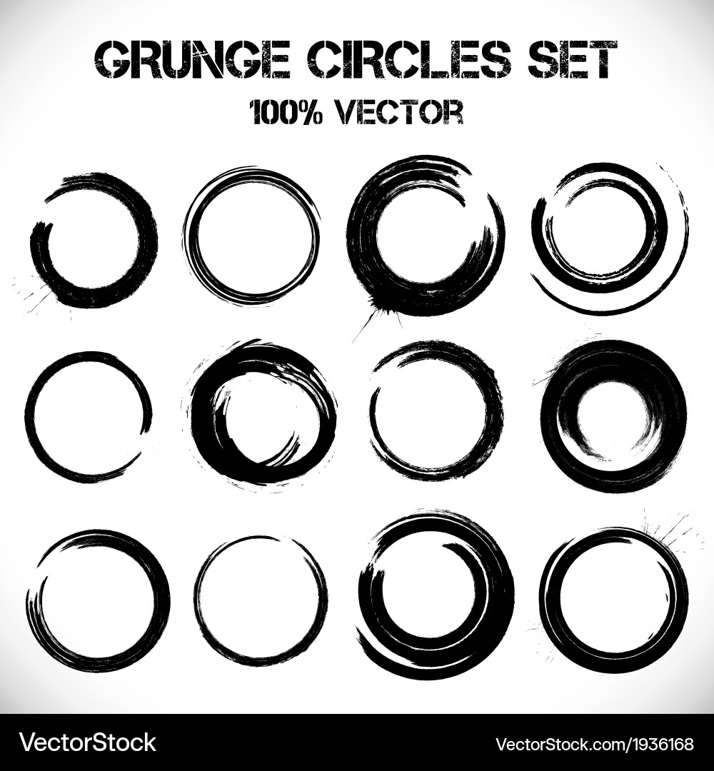 Set of grunge circles Royalty Free Vector Image