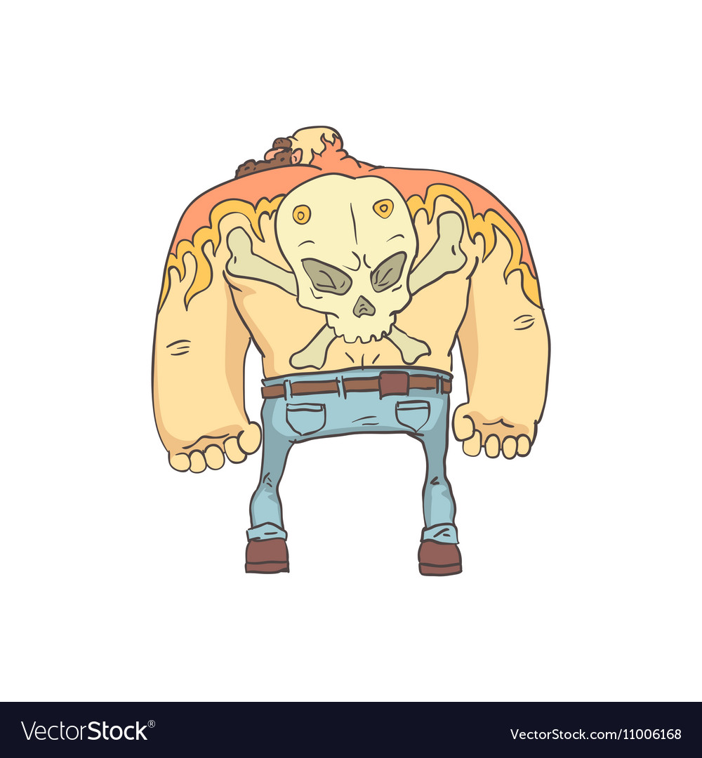 Tattooed dangerous criminal outlined comics style Vector Image Tattooed dangerous criminal outlined comics style Vector Image
