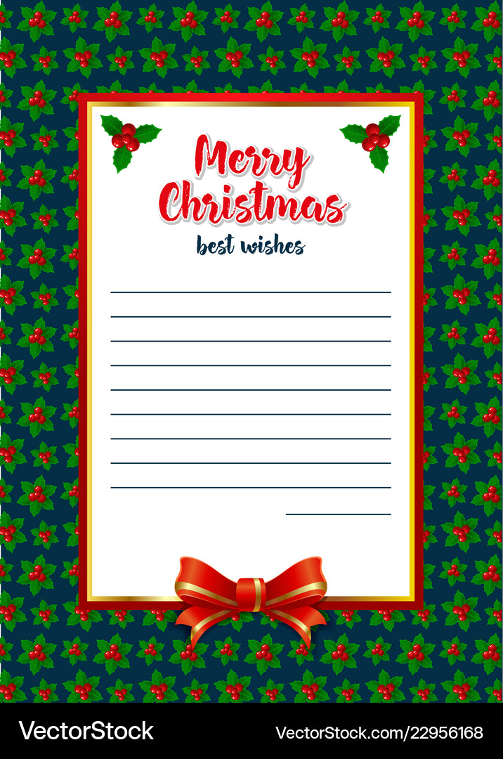 Template for letters with best wishes Royalty Free Vector